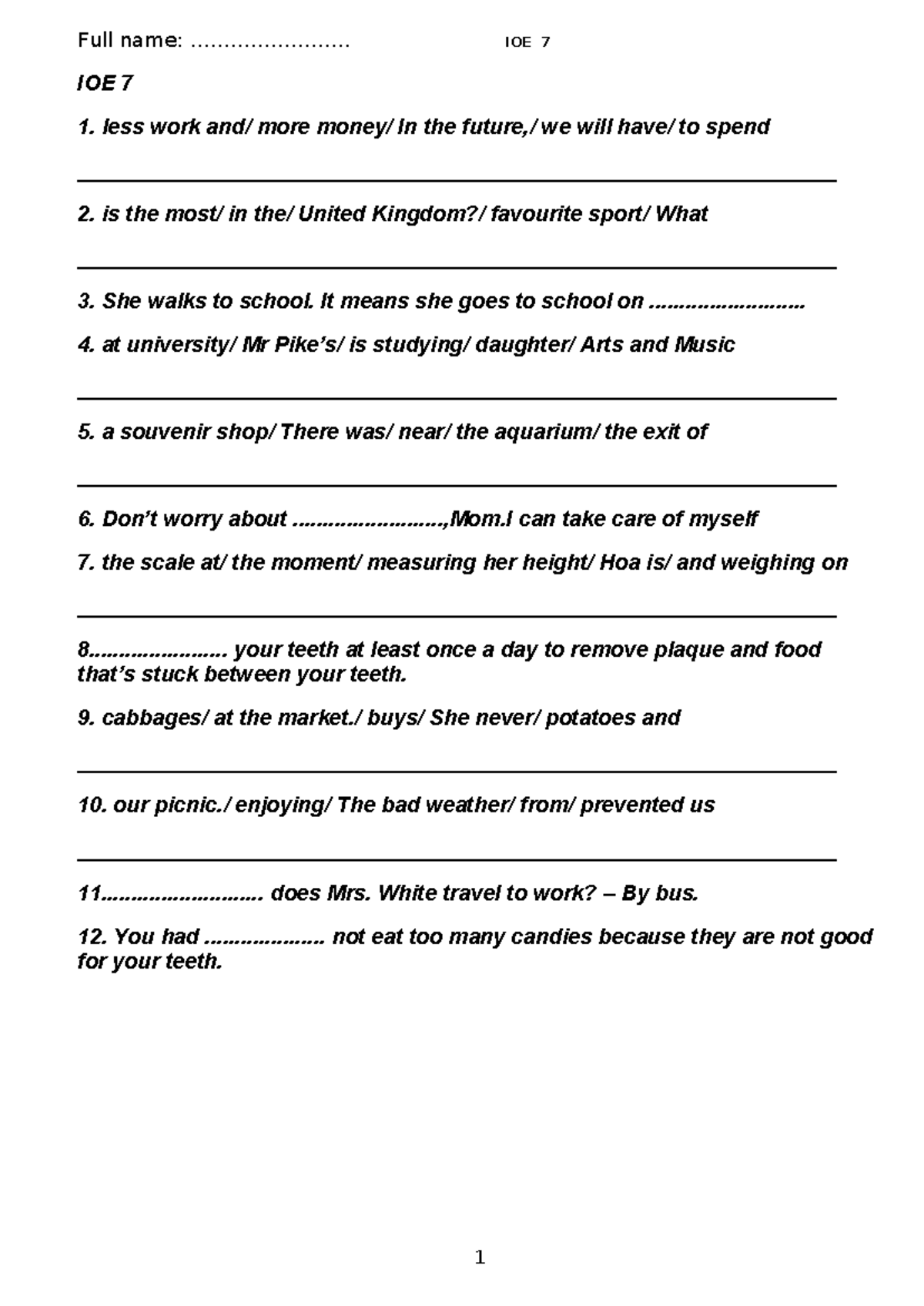 IOE 7 - Practice Exercises and Questions - Studocu