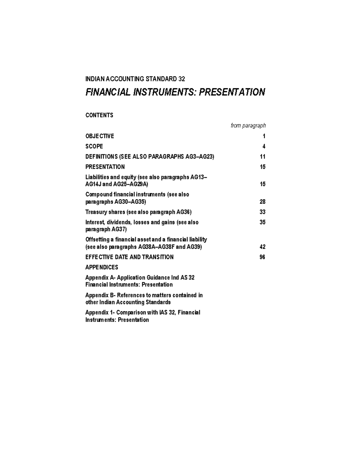 Ind AS 32 - Financial Instruments Presentation Notes - Studocu