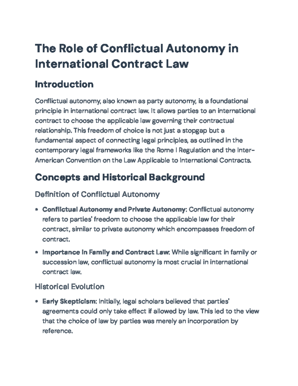 The Role of Conflictual Autonomy in International Contract Law - The ...