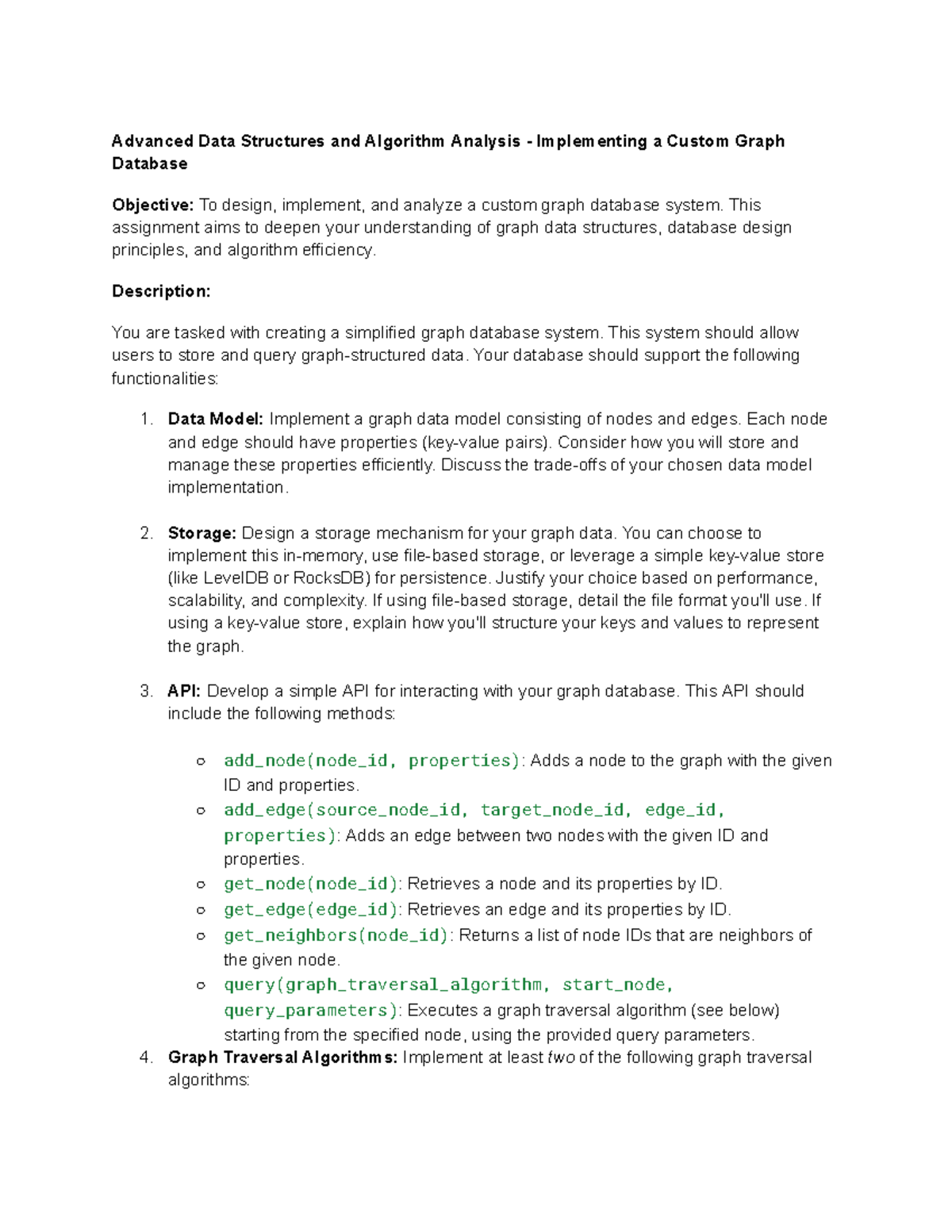 Advanced Data Structures (CS101) - Custom Graph DB Implementation - Studocu
