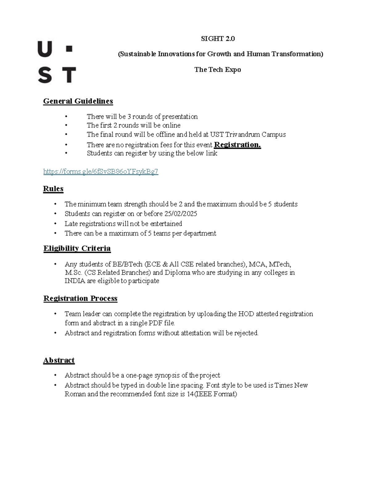 SIGHT 2.0 Tech Expo: Rules & Guidelines for Participation - Studocu