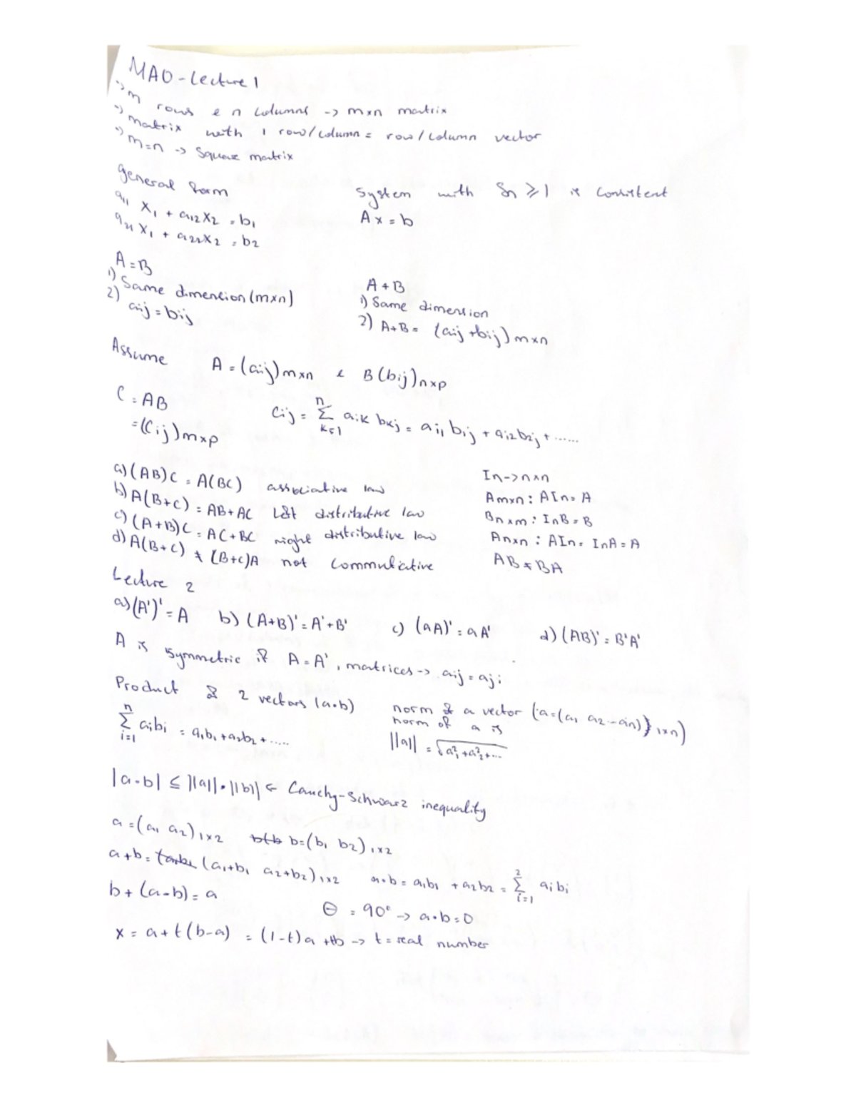 Matrix Notes: Week 1-3 Review for Course Study - Studeersnel