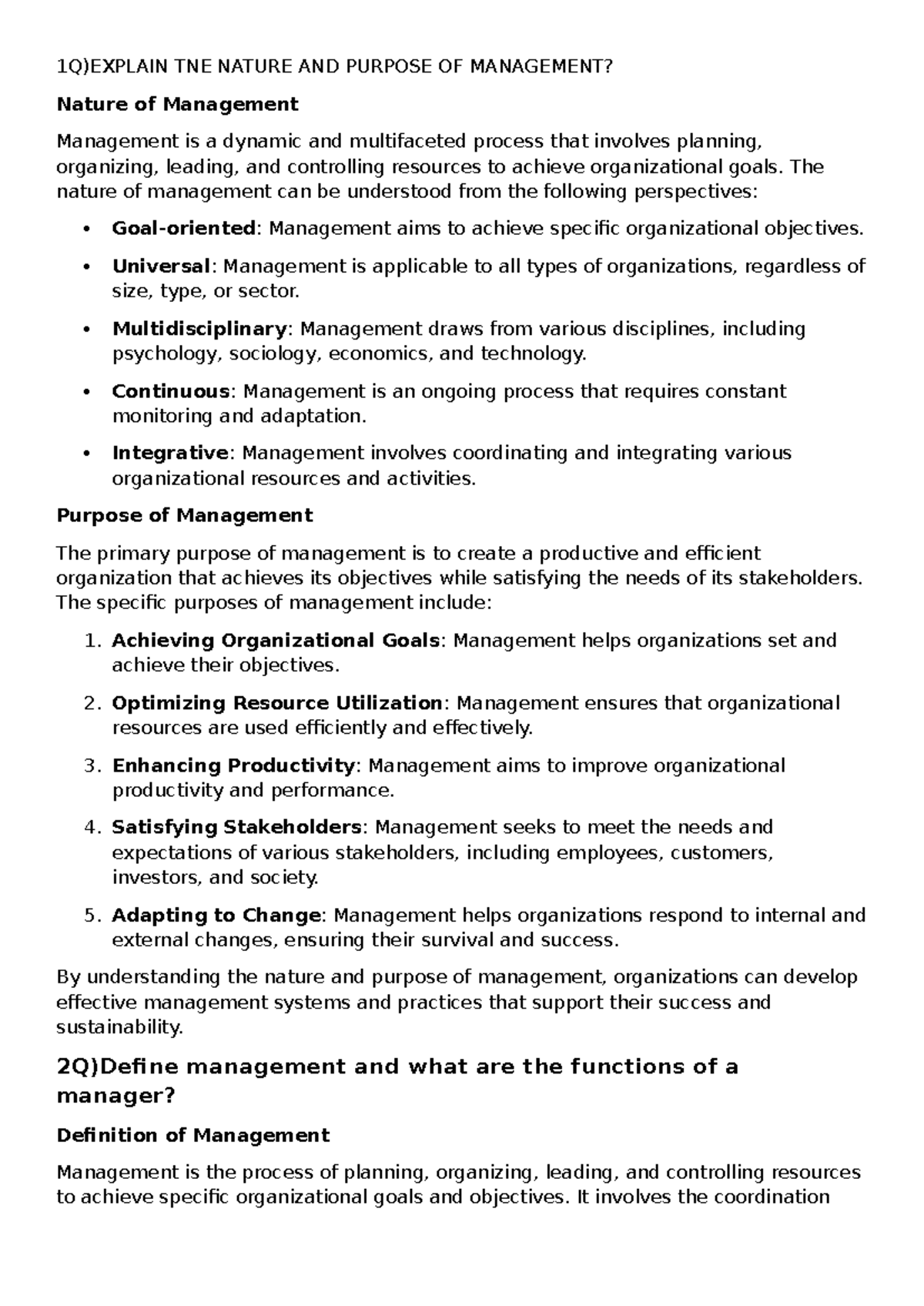 IME - Management Nature, Purpose, Functions & Forms of Business ...