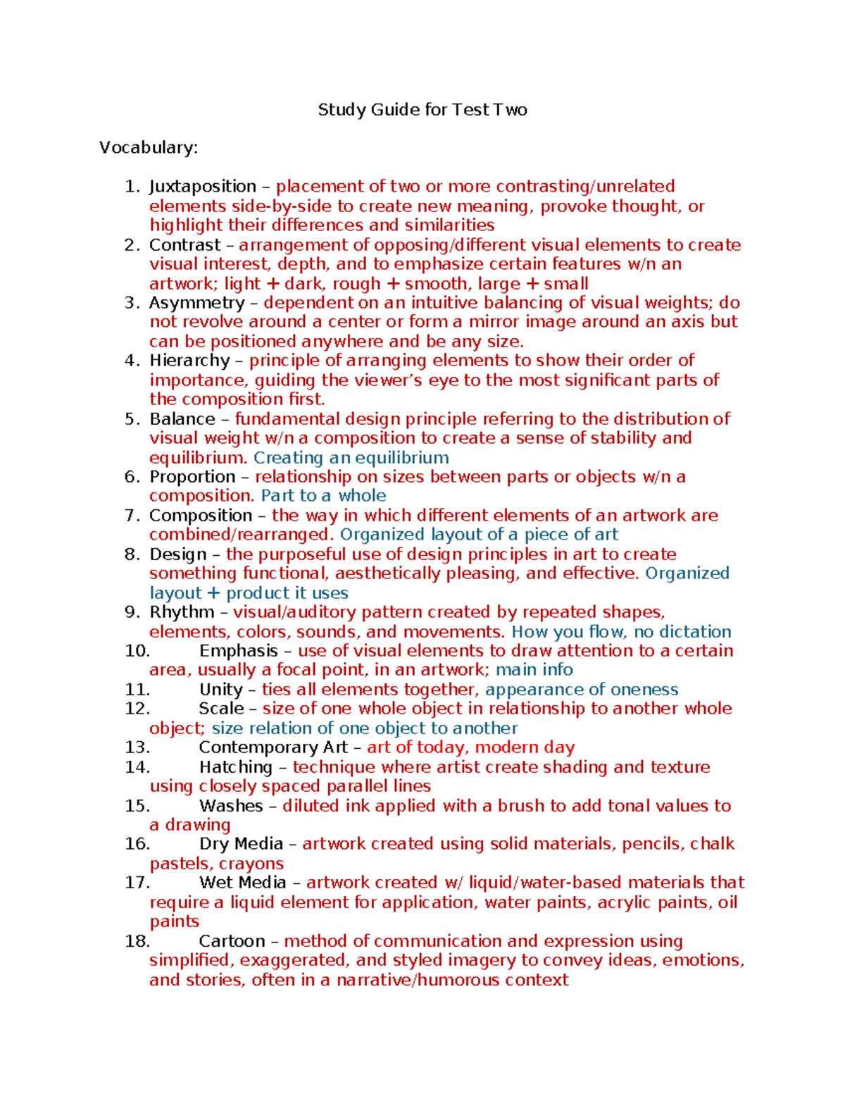 Study Guide for Test 2: Key Vocabulary & Design Principles - Studocu
