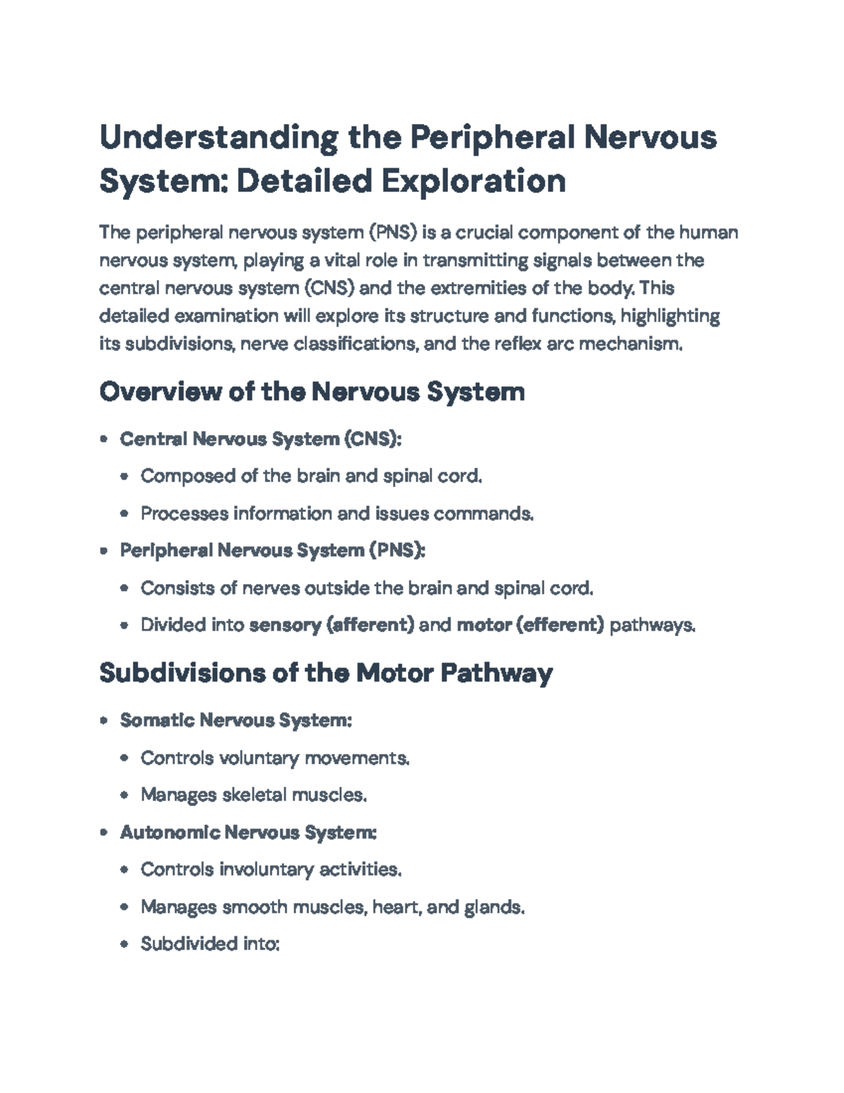 Peripheral Nervous System Overview: Structure and Functions ...