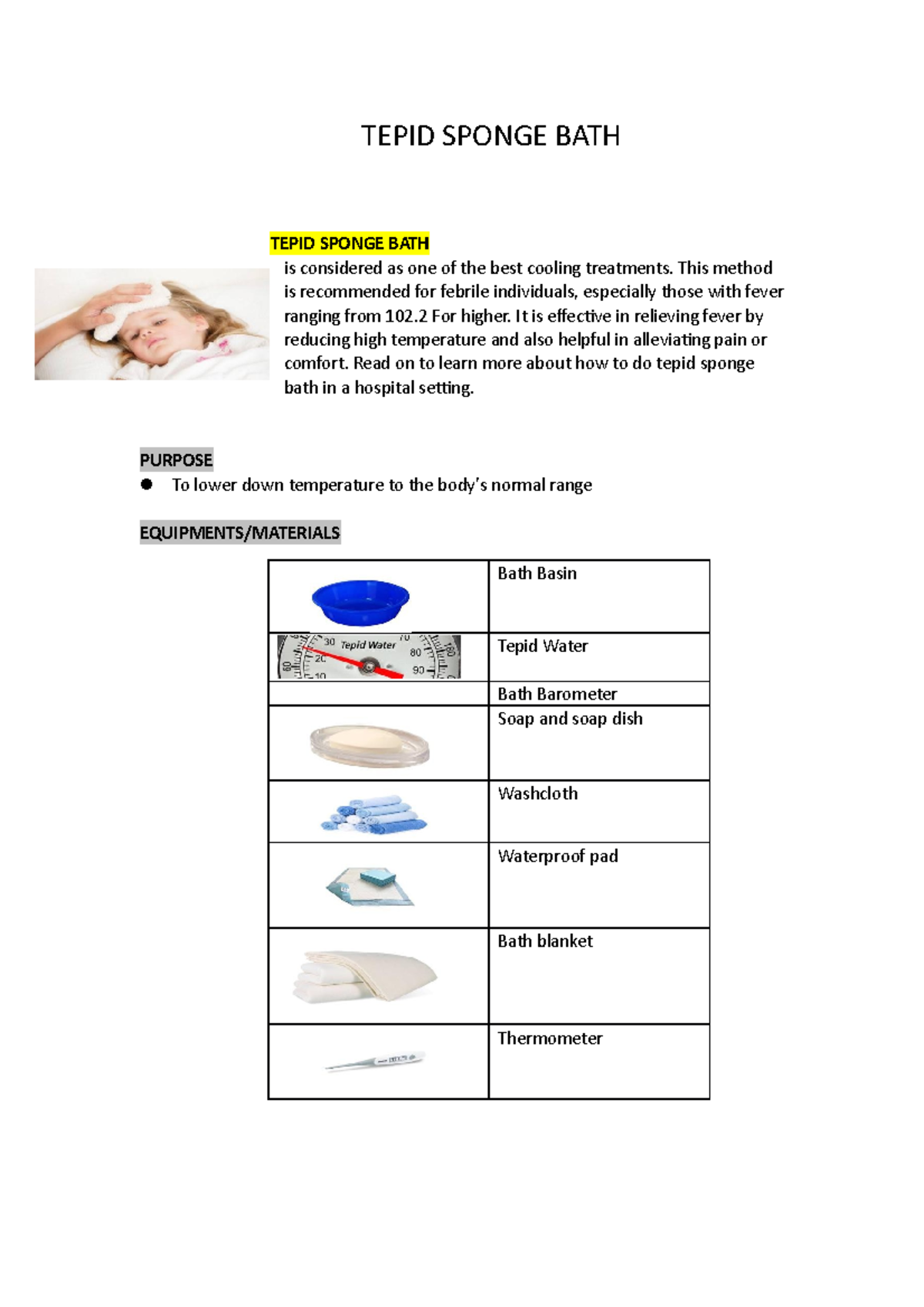 Purpose of sponge bath store