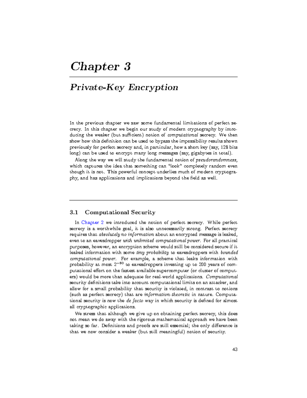 Chapter 3: Computational Security and Modern Cryptography (CS101) - Studocu