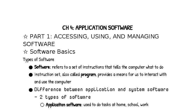 CIS 1200 Unit 4: Application Software Overview and Management - Studocu