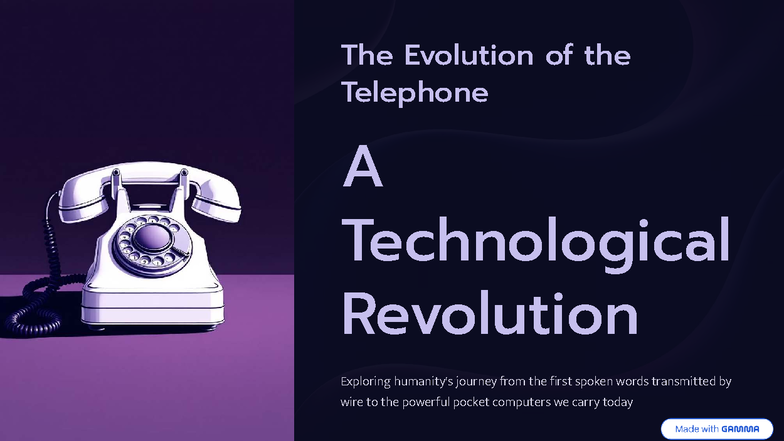 The Evolution of the Telephone: A Technological Revolution - Studocu