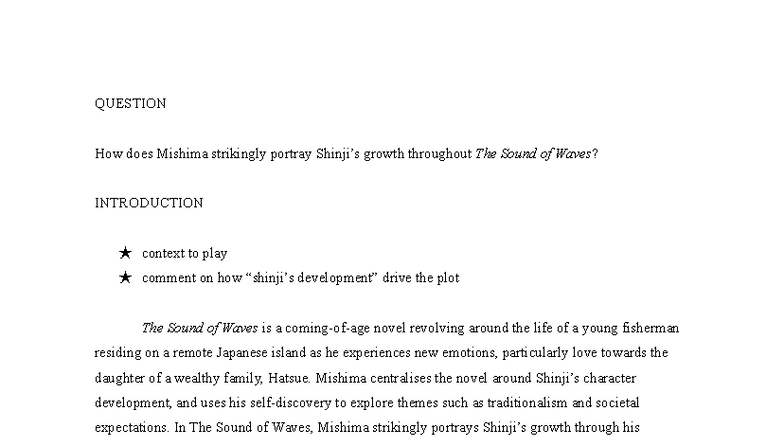 World Literature & FLE - ANOWA: Growth in Mishima's The Sound of Waves ...