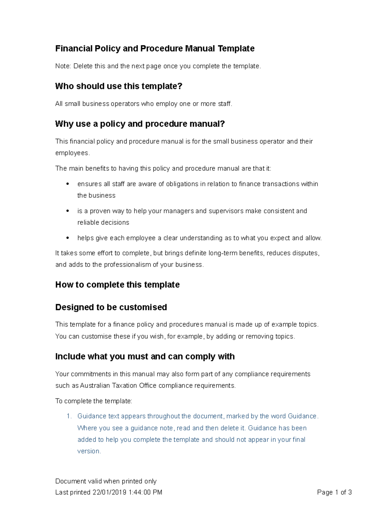 Financial policies and procedures manual template - Financial Policy ...