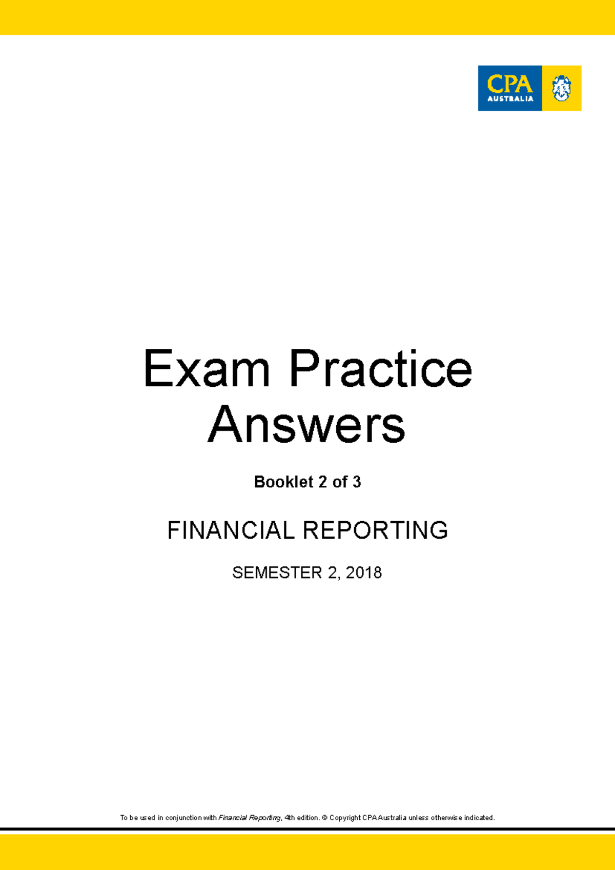 FR Exam Practice Answers Booklet 2: Financial Reporting Semester 2 ...