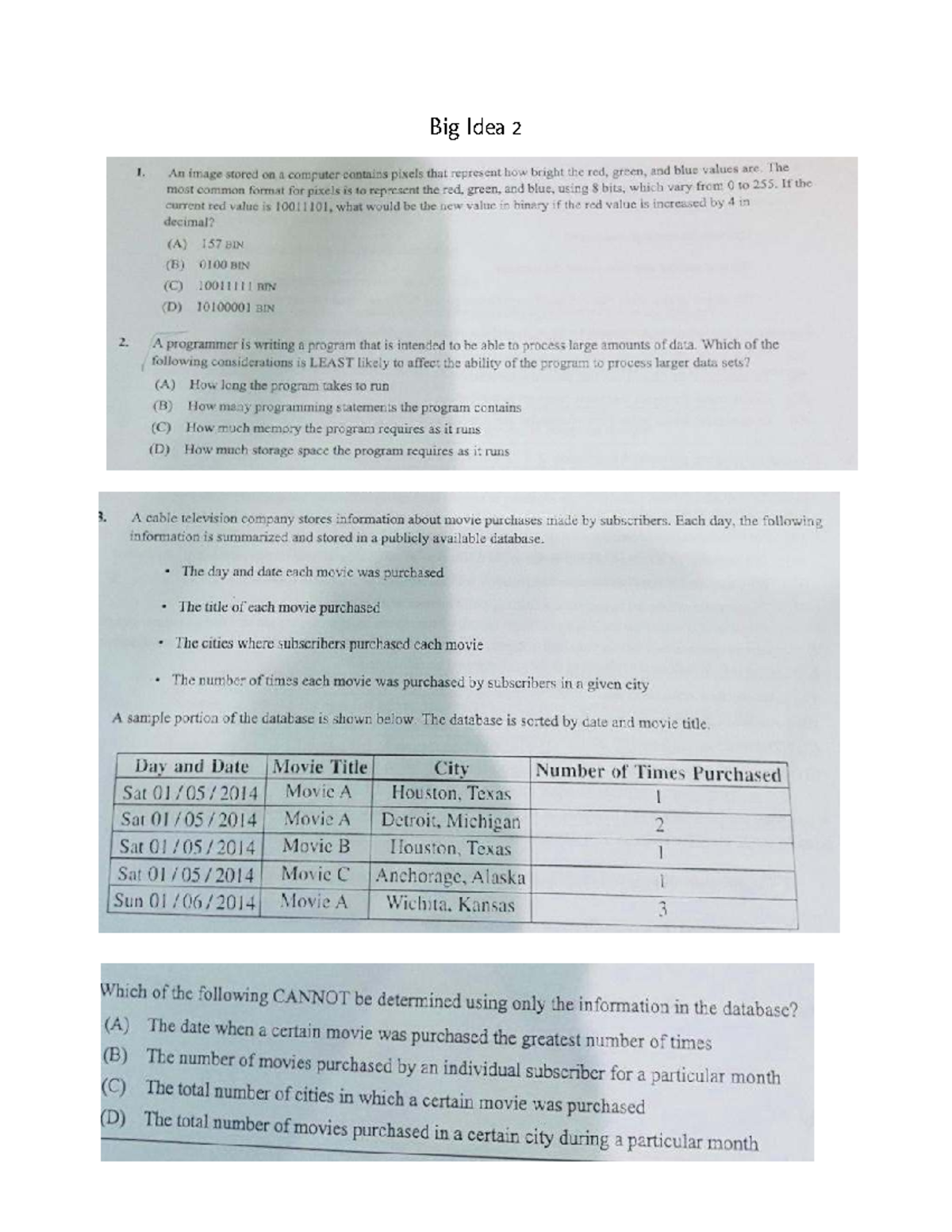 Big Idea 2 - AP Computer Science Principles Review Notes - Studocu