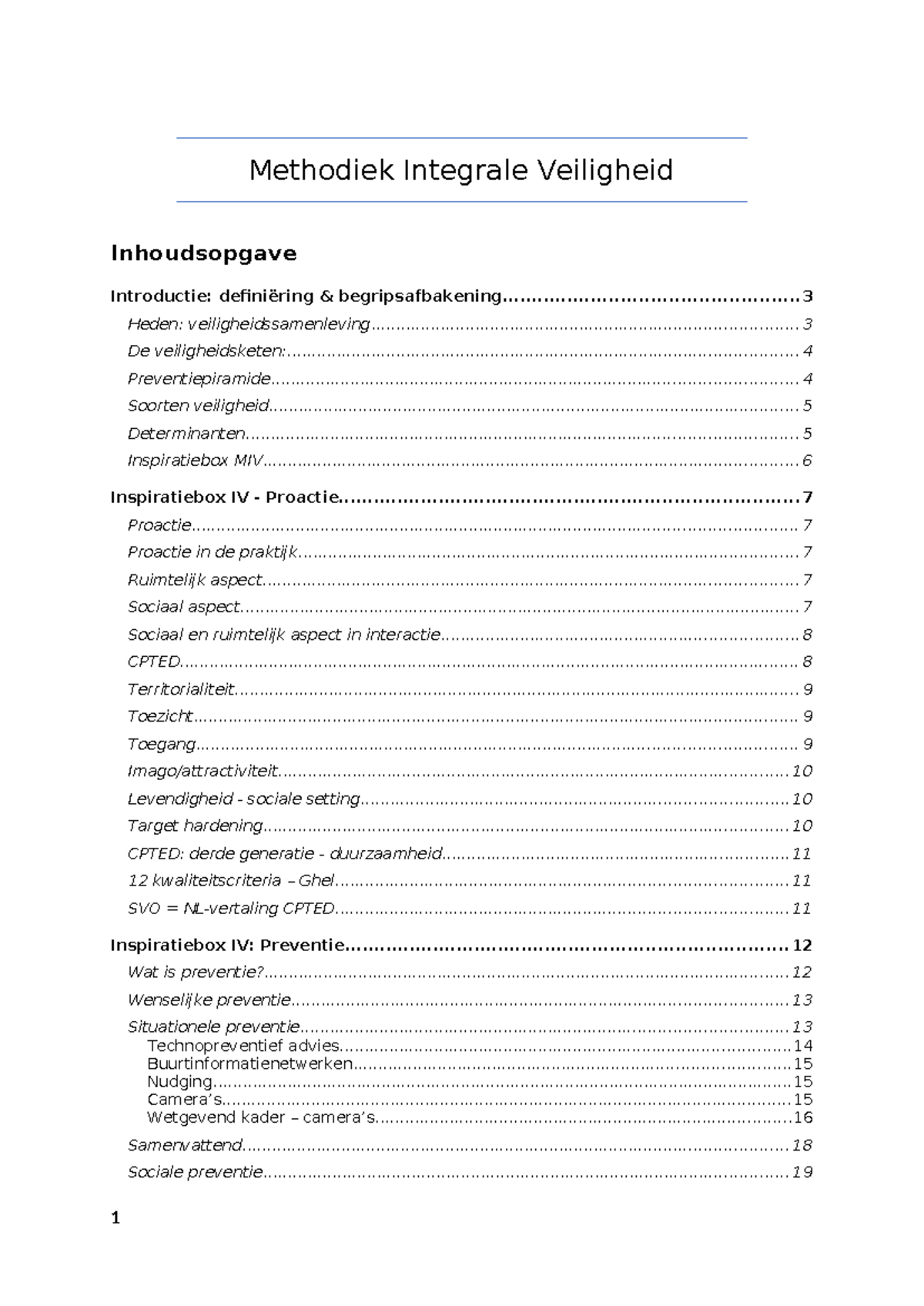 Methodiek integrale veiligheid 1 - Methodiek Integrale Veiligheid ...