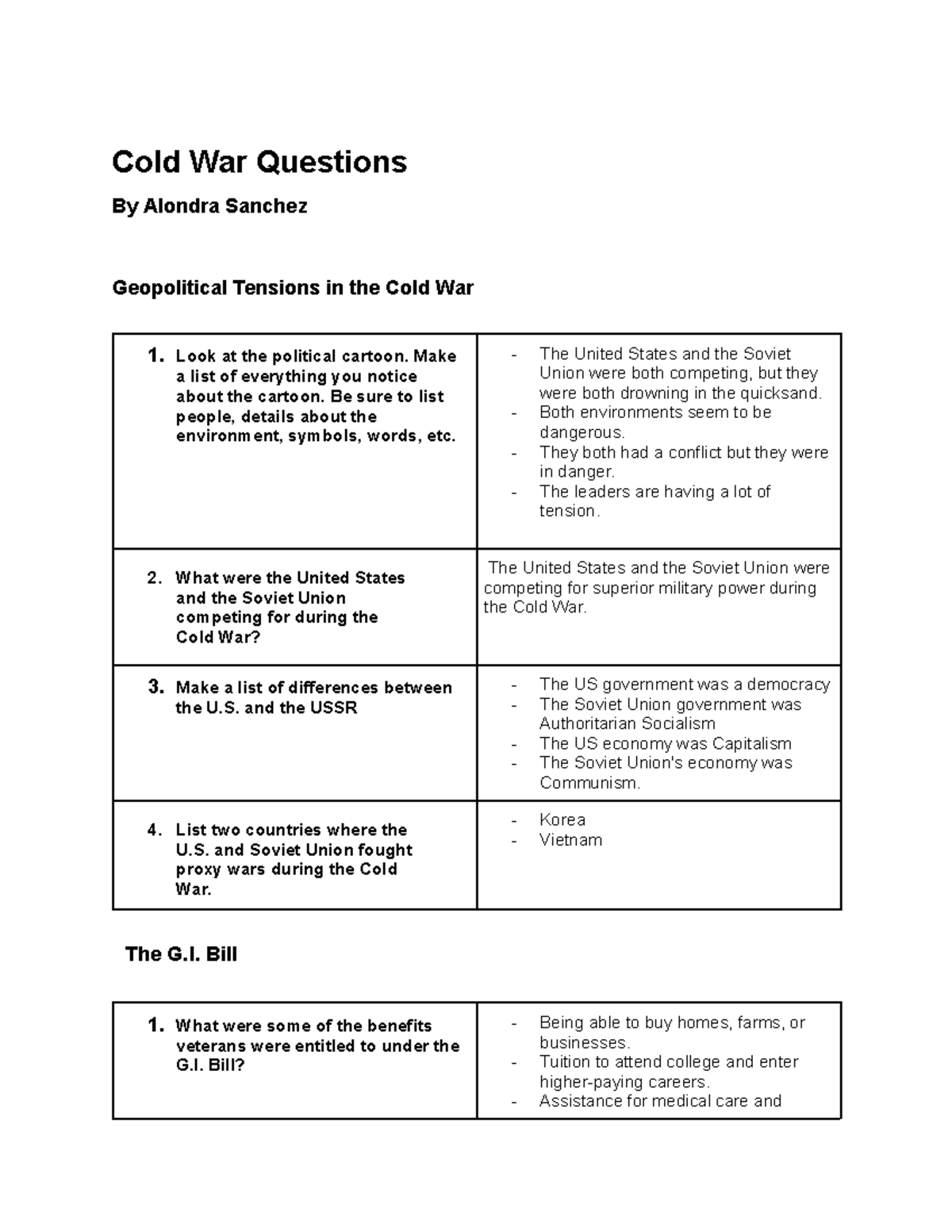 Cold War Questions and Answers - Cold War Questions By Alondra Sanchez ...