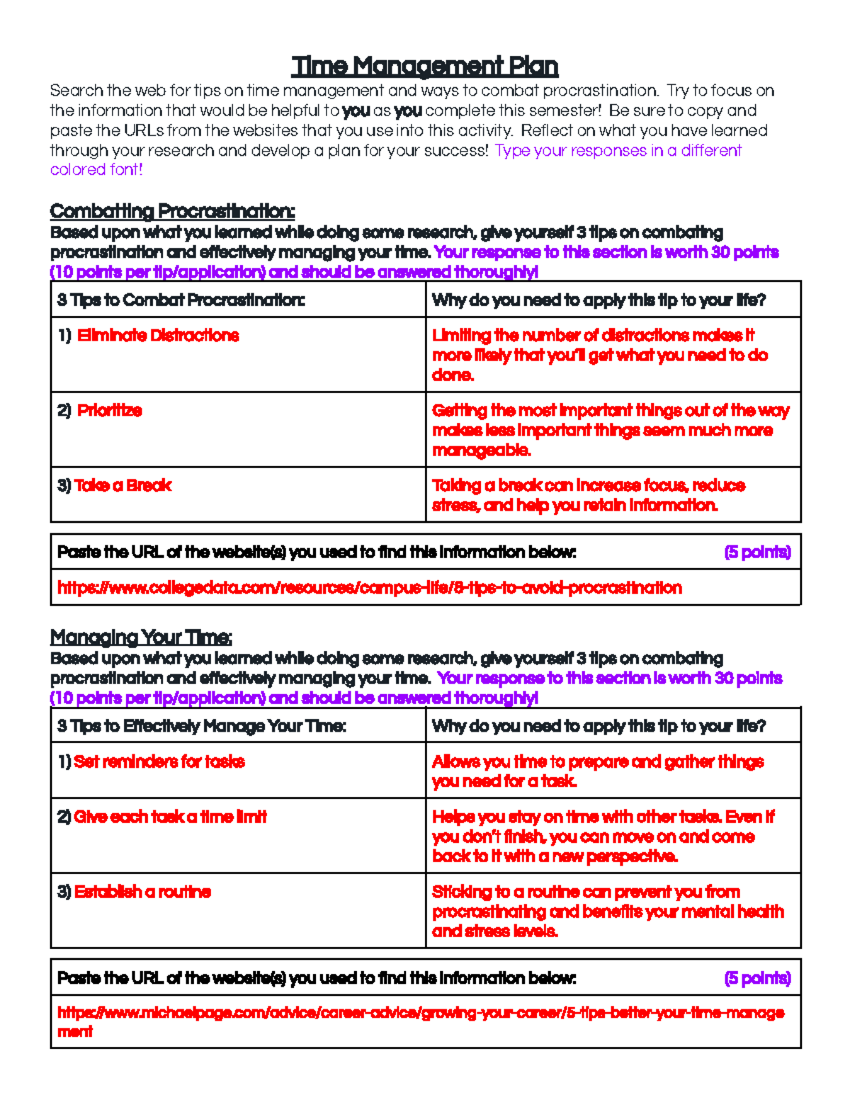 ACA-122-OL02 Effective Time Management and Procrastination Tips - Studocu