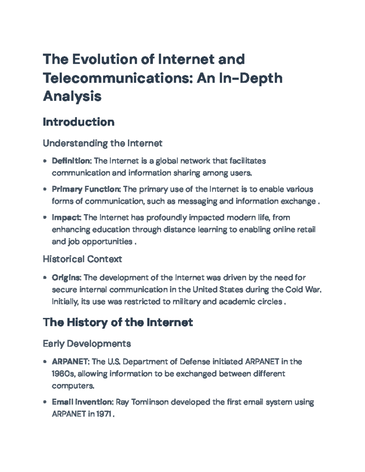The Evolution of Internet & Telecommunications: A Comprehensive ...