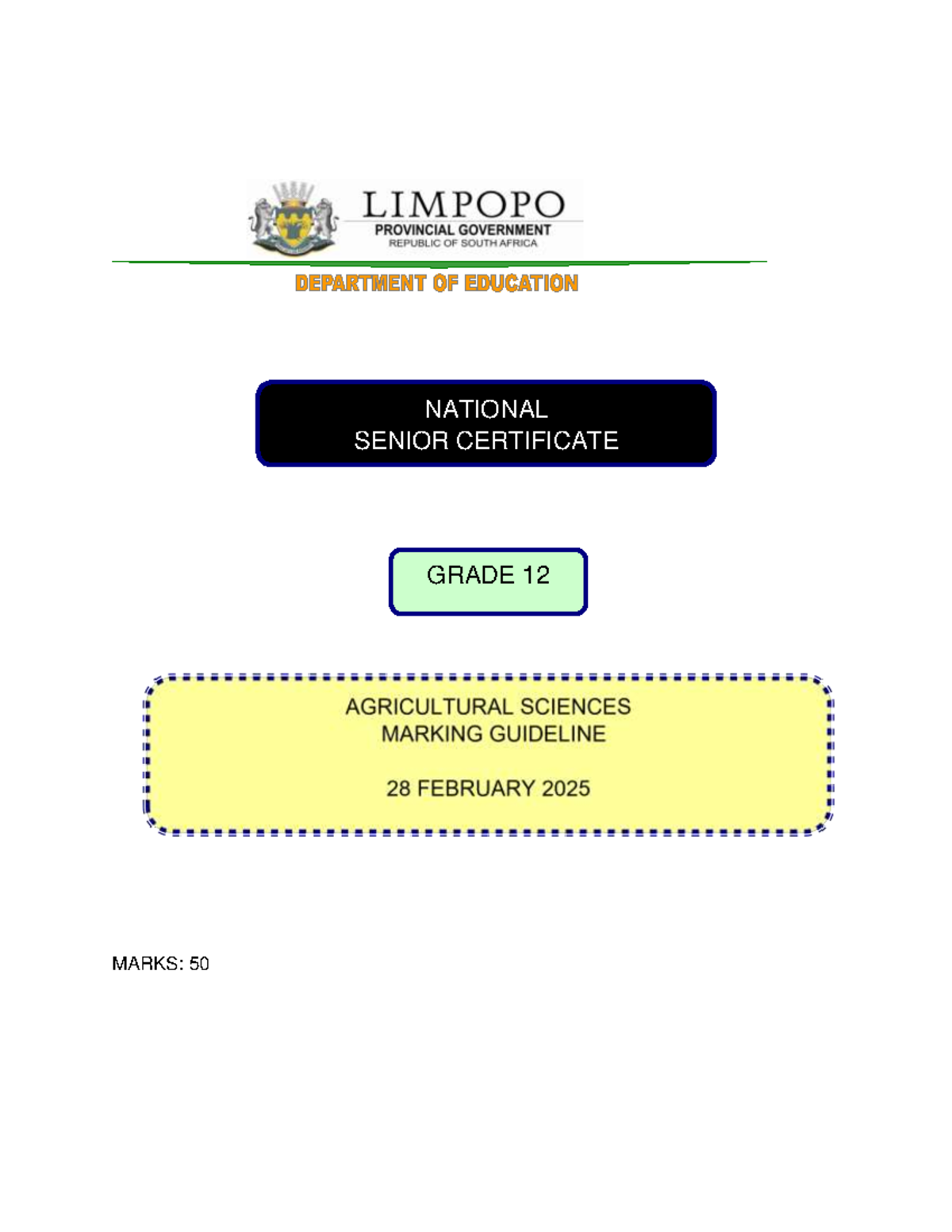E 2025 Grade 12 Agricultural Practical Investigation Memo - Studocu