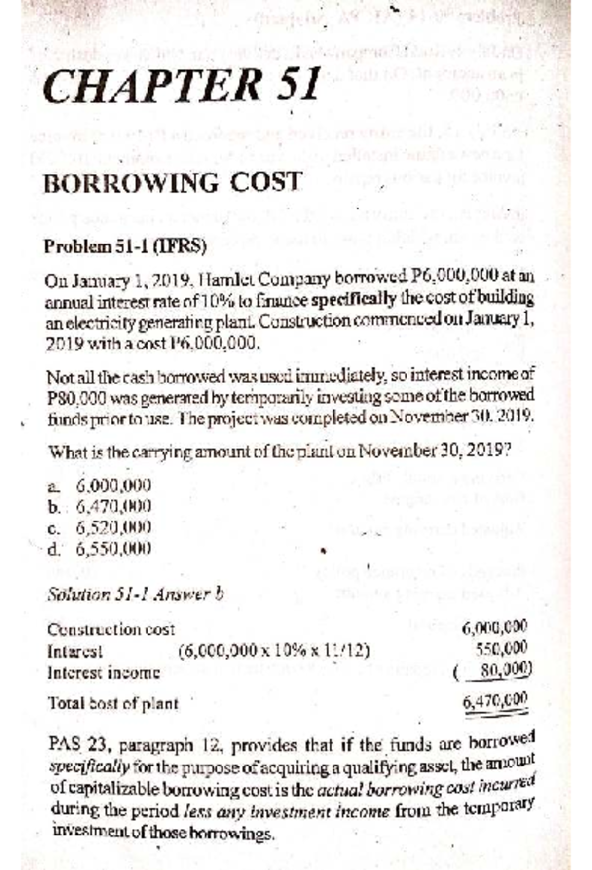 CH51 - Lecture Notes on Borrowing Costs (IFRS) - Studocu