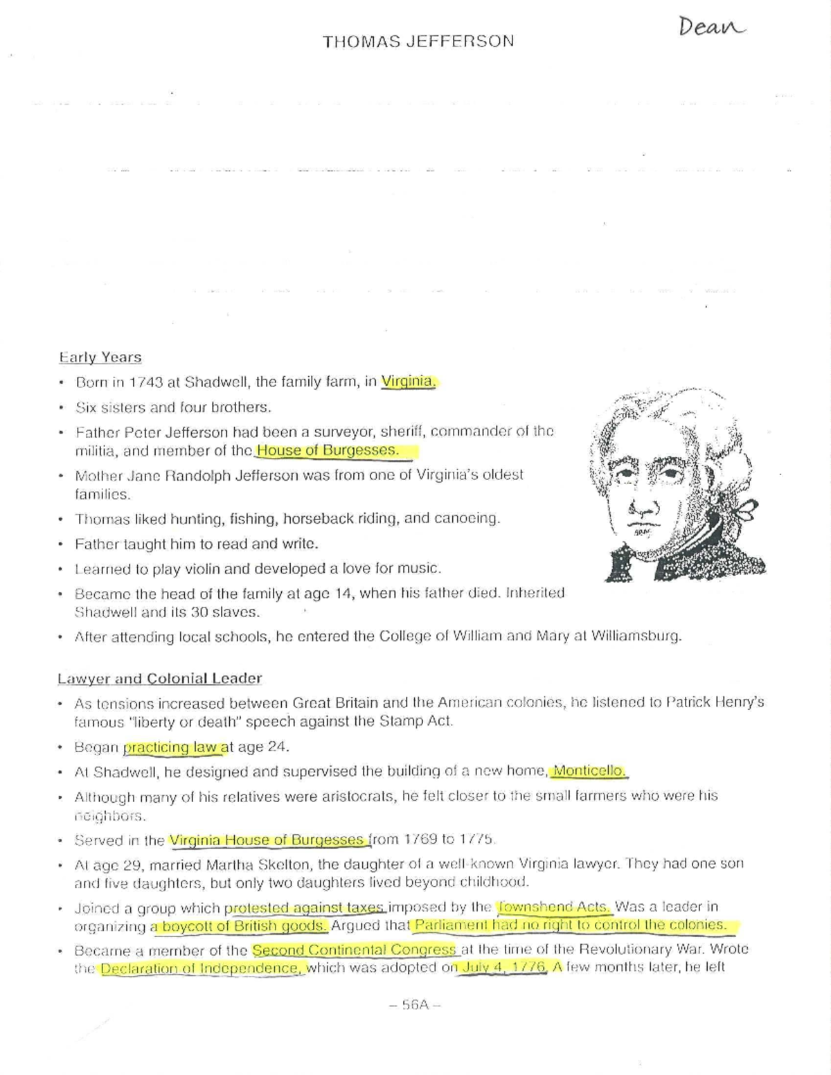 Thomas Jefferson: Early Life, Political Career, and Legacy - Studocu