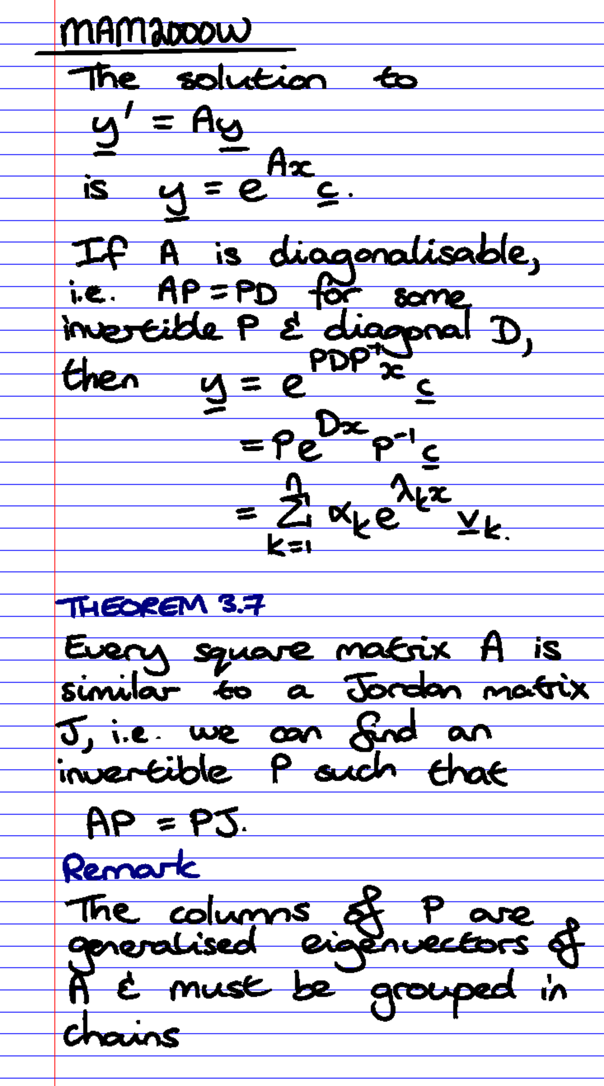 Jordan Normal Forms - Notes for Linear Algebra (Course Code: 16) - Studocu