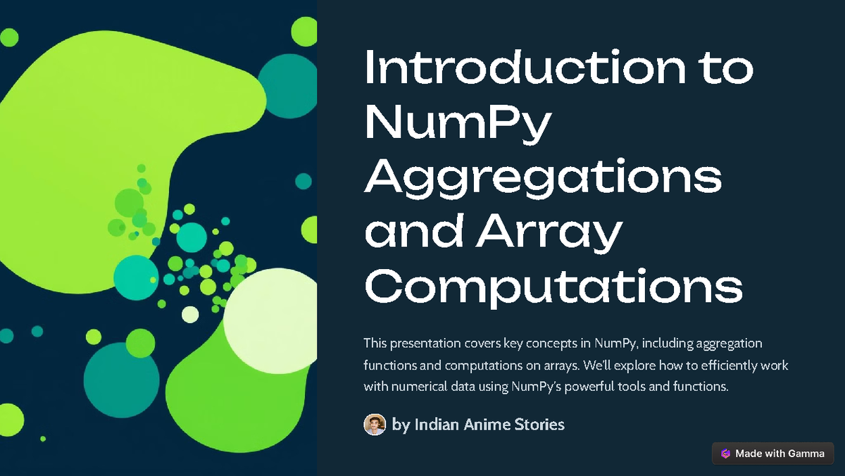 Introduction to Num Py Aggregations and Array Computations - Introduction to NumPy Aggregations ...