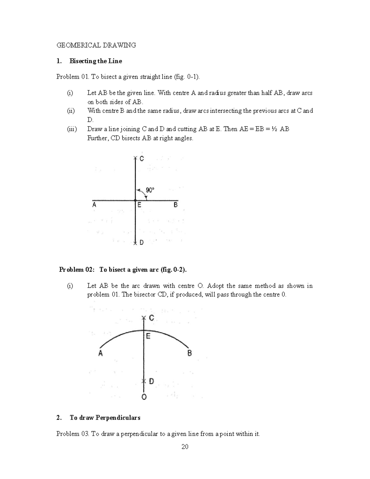Geometrical Drawing 1: Bisecting Lines and Arcs Techniques - Studocu