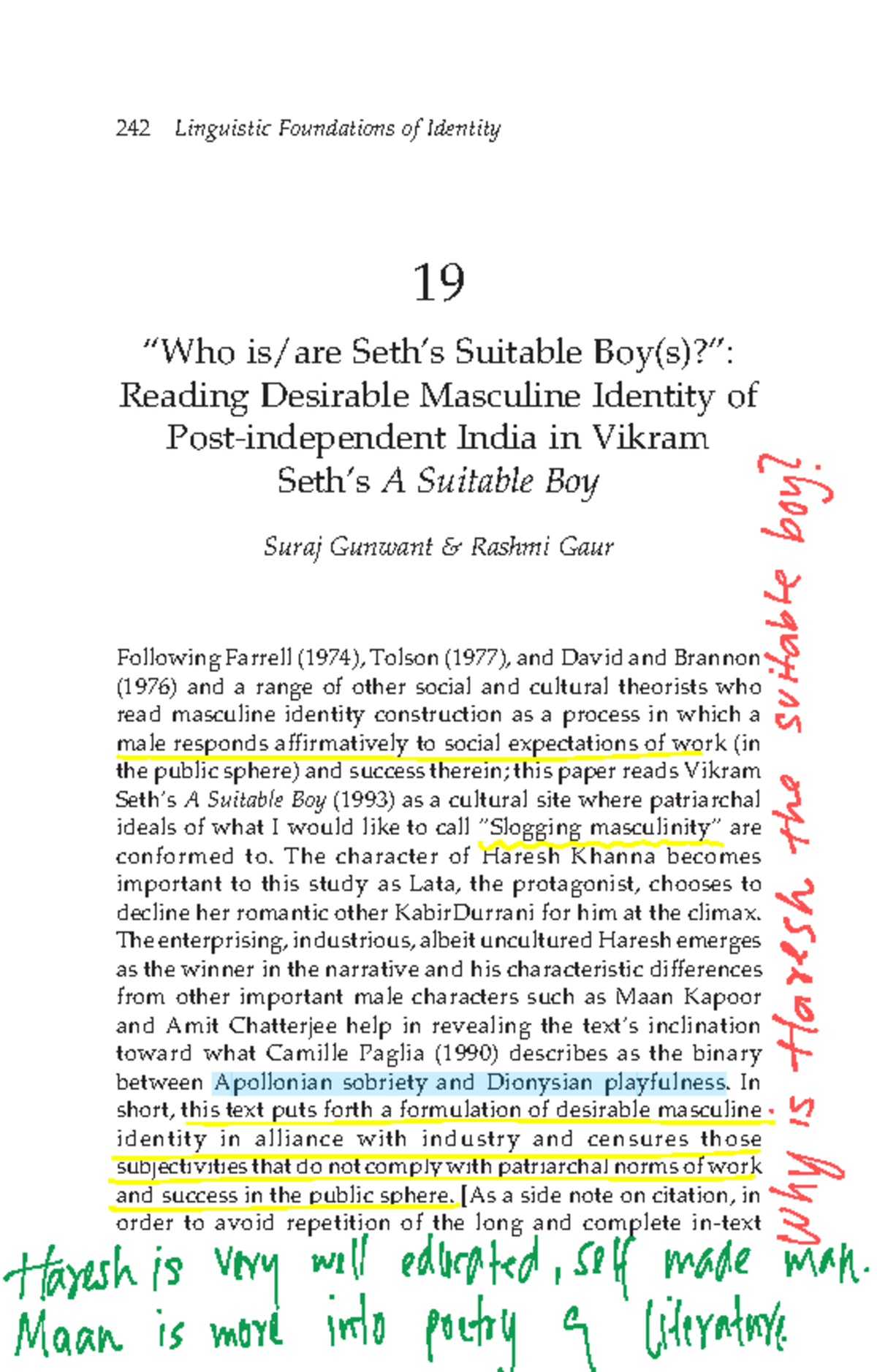 242 Linguistic Foundations of Identity: Desirable Masculine Identity in ...