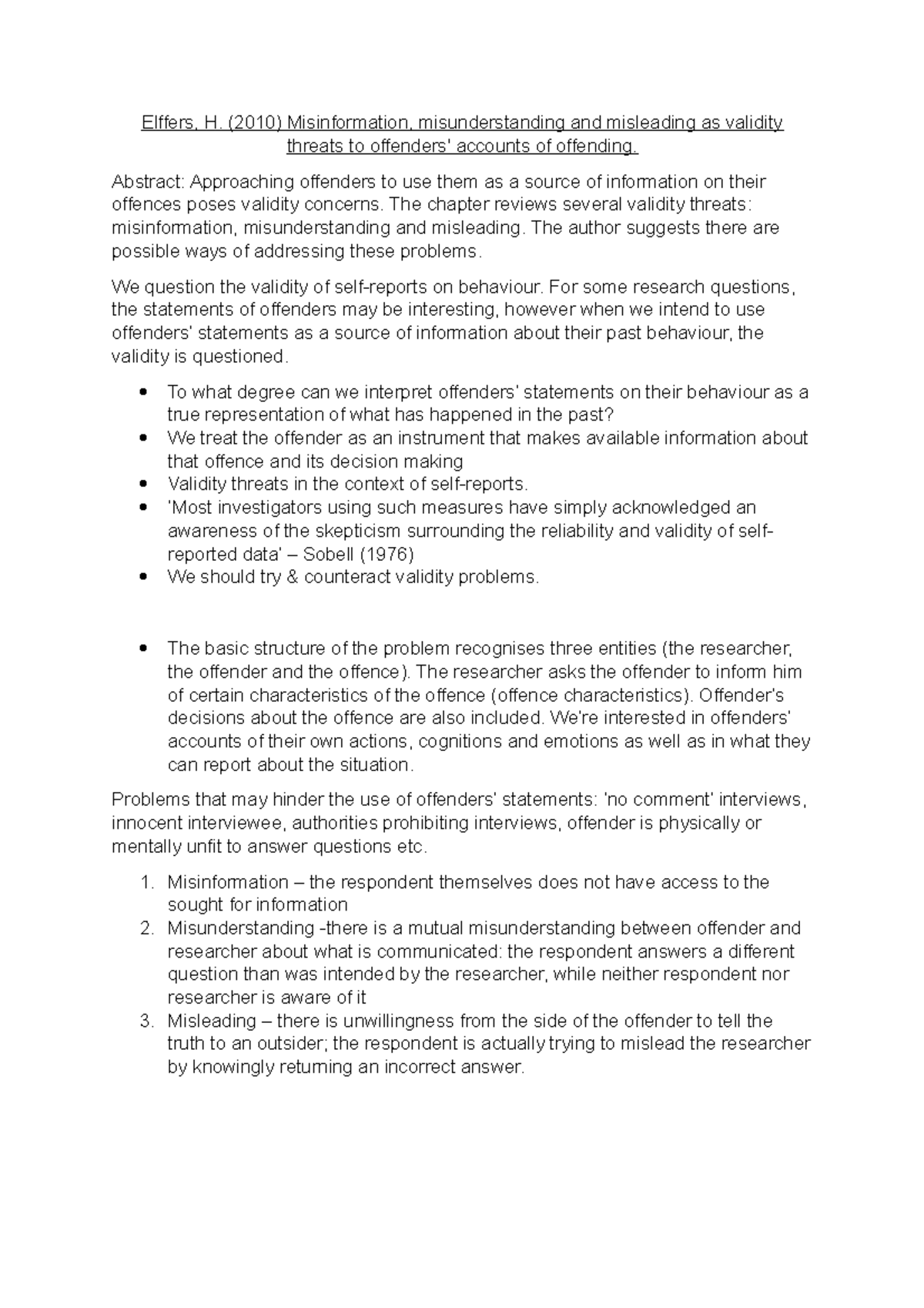 Elffers h, misinformation, misunderstanding and misleading as validity ...