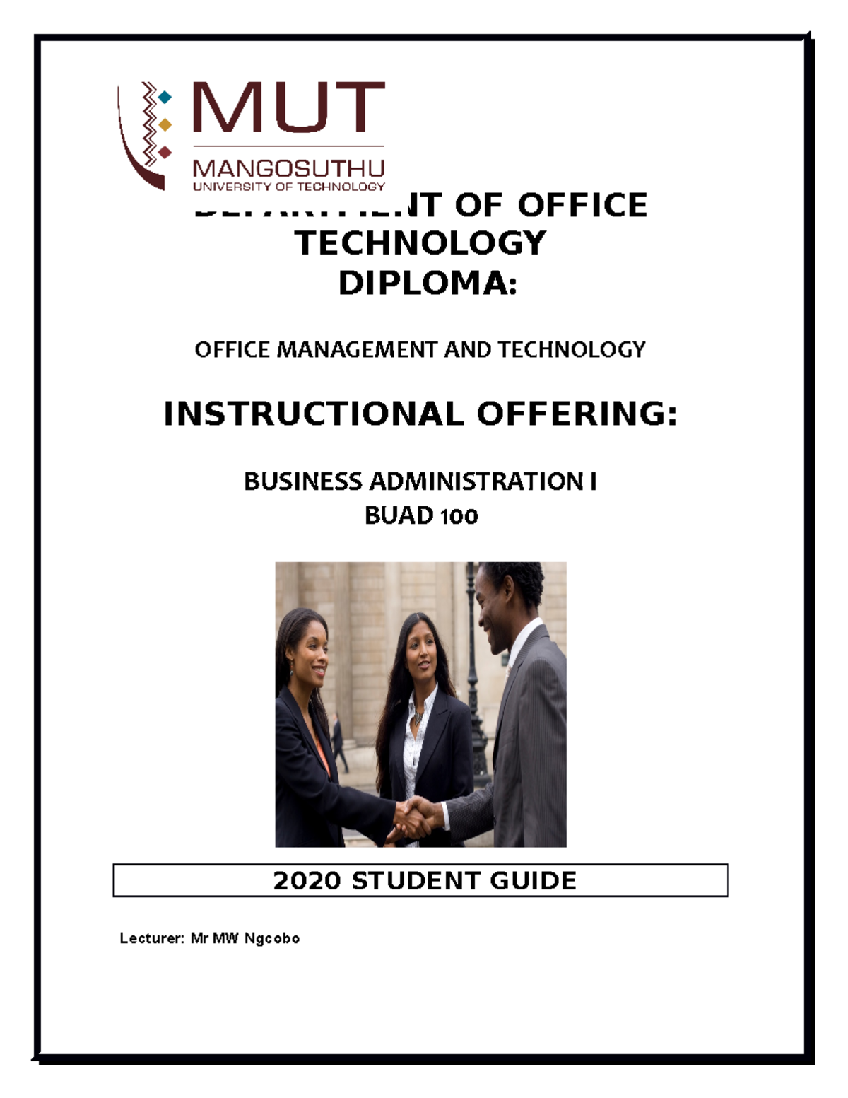Business Administration 1 2020 Learner Guide - DEPARTMENT OF OFFICE ...