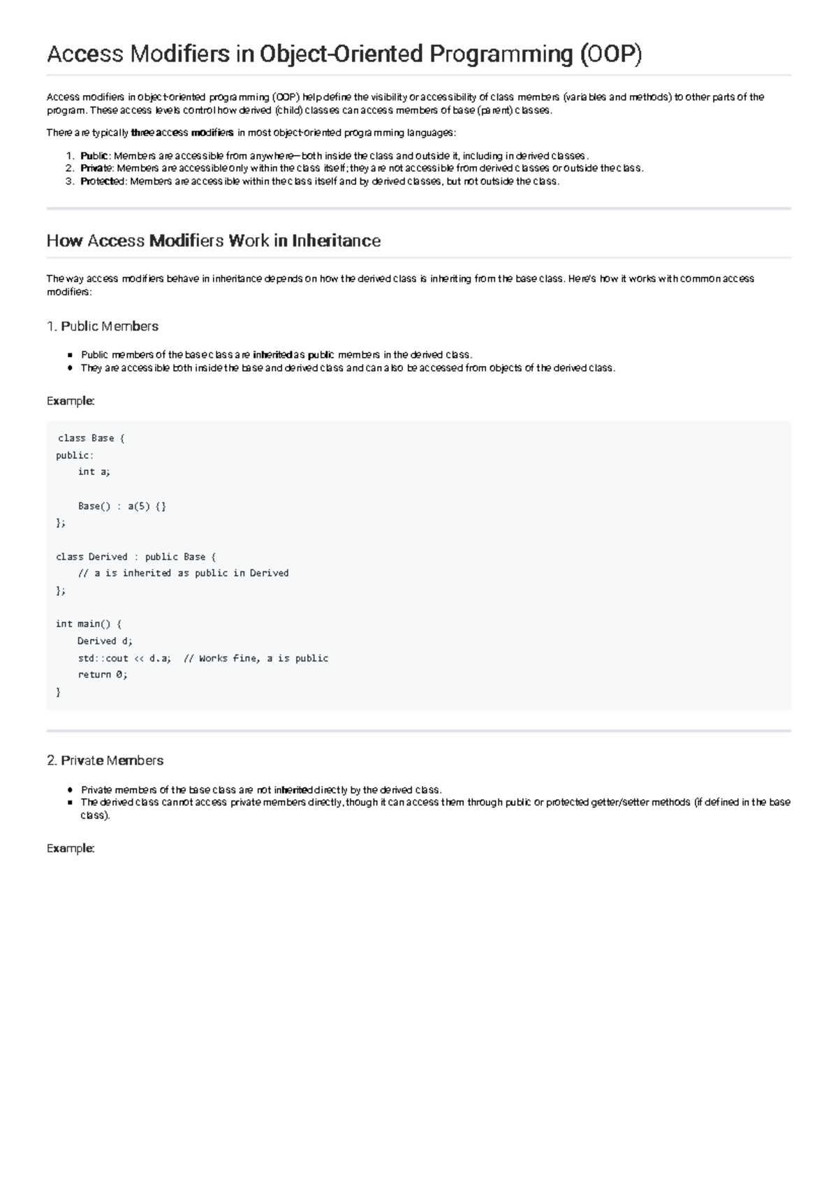 Access Modifiers in OOP: Understanding Visibility and Inheritance - Studocu