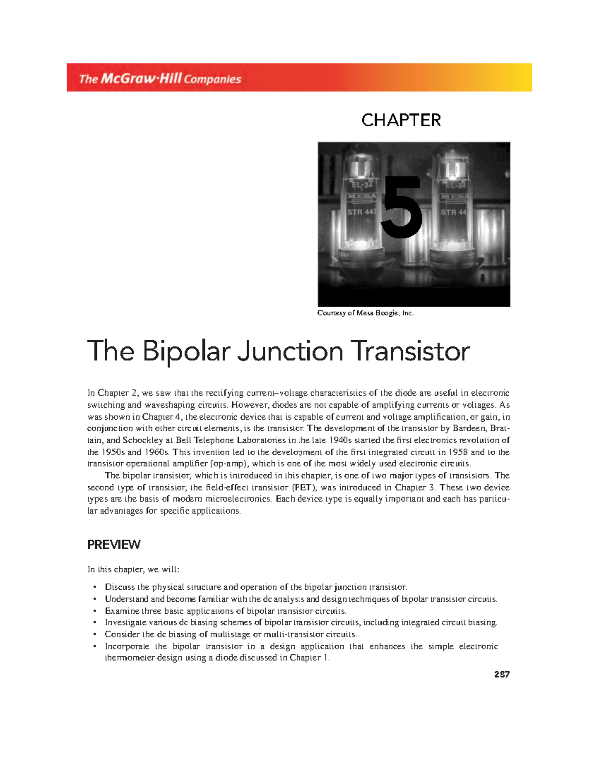 CH5: The Bipolar Junction Transistor - Overview and Applications - Studocu