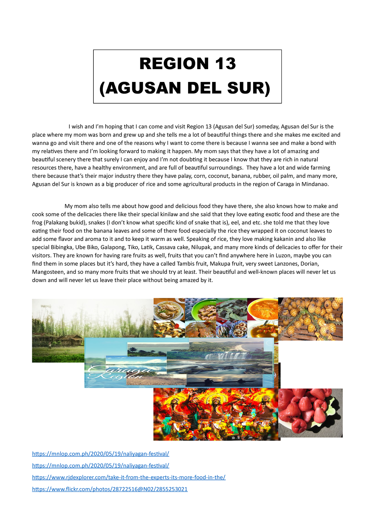 Exploring the Beauty and Culture of Region 13 (Agusan del Sur) - Studocu