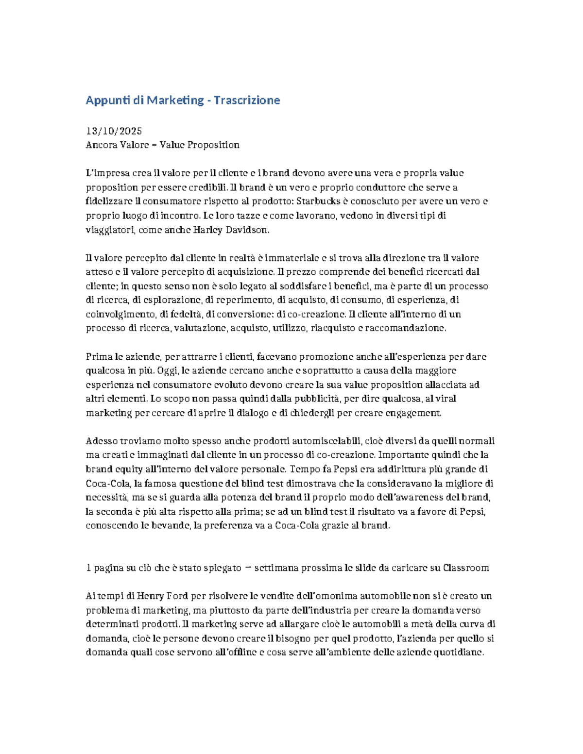 Appunti di Marketing: Valore e Brand Equity nella Value Proposition ...