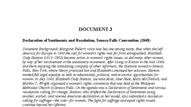 Document 3-Declaration Of Sentiments - DOCUMENT 3 Declaration of ...