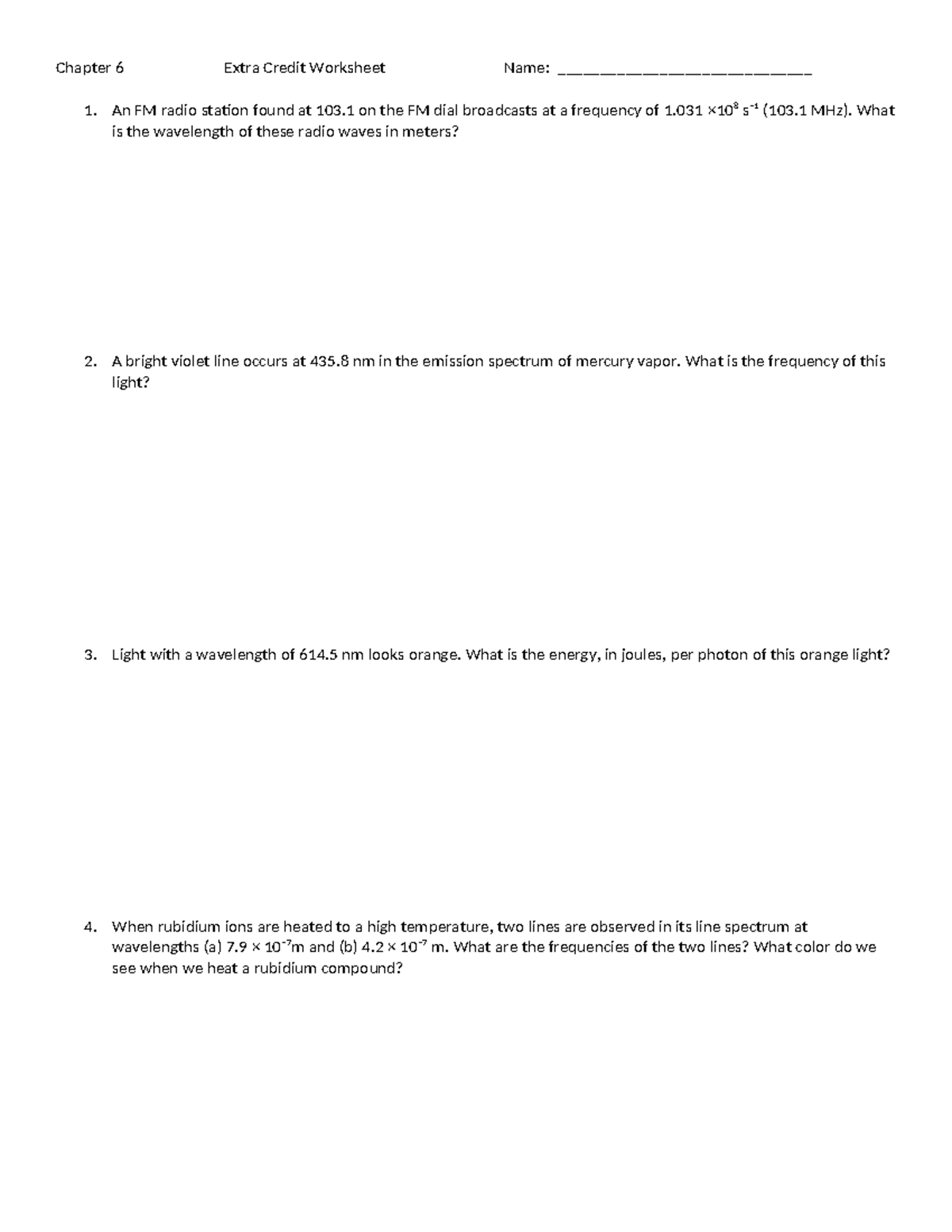 6 EC 2019 - Extra Credit Worksheet for Chapter 6 Science Concepts - Studocu