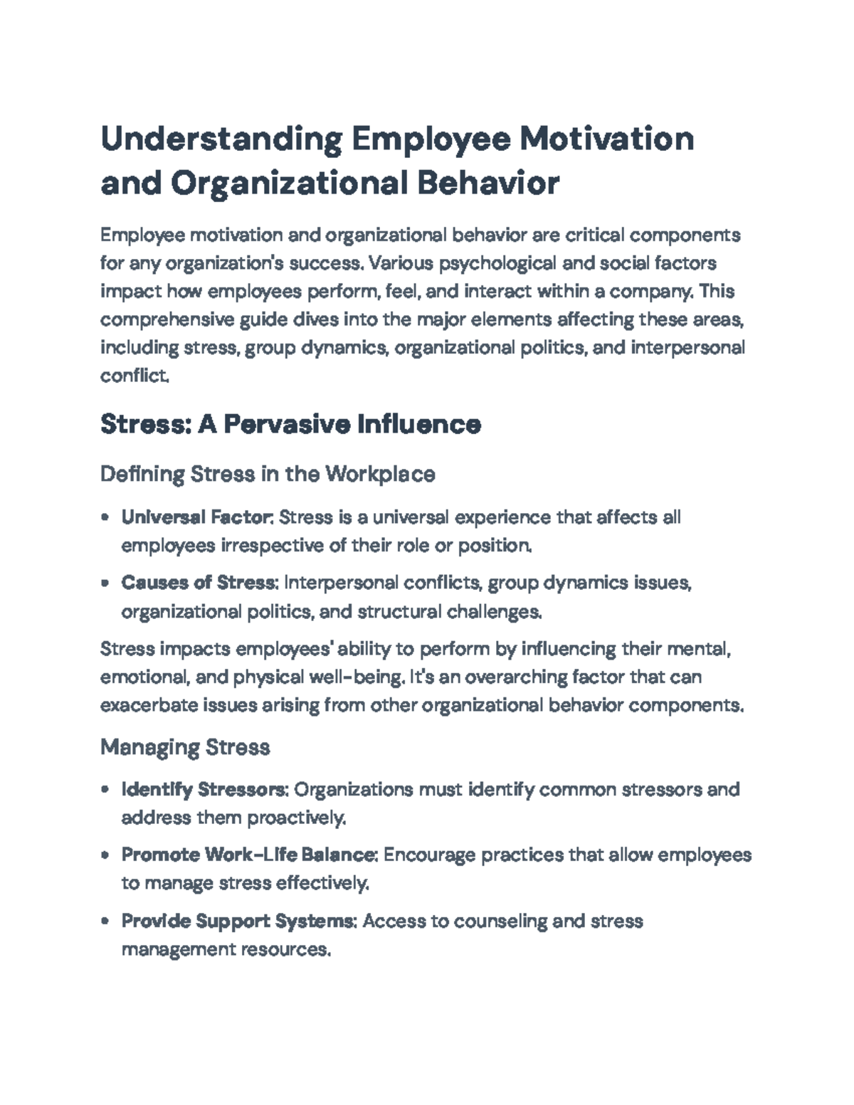 Understanding Employee Motivation and Organizational Behavior: Key ...