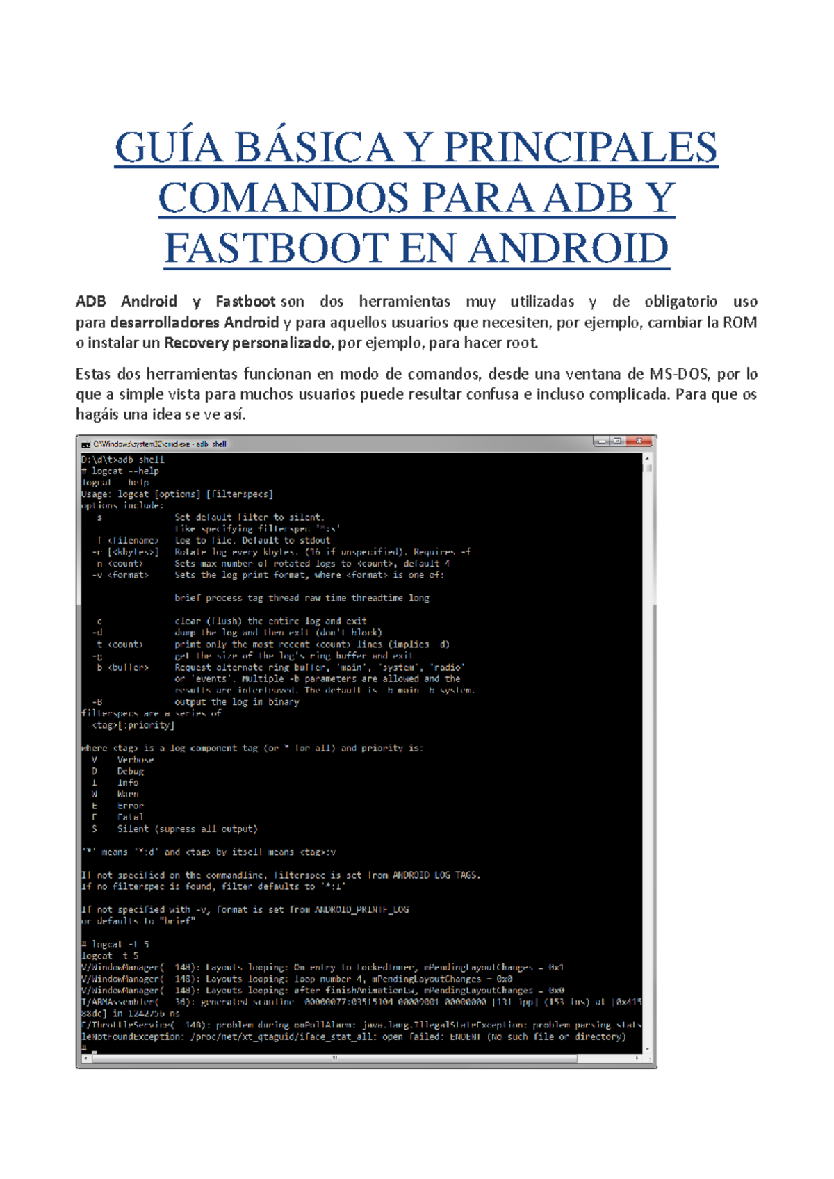 Guia y comandos basico de adb fastboot - GUÍA BÁSICA Y PRINCIPALES ...