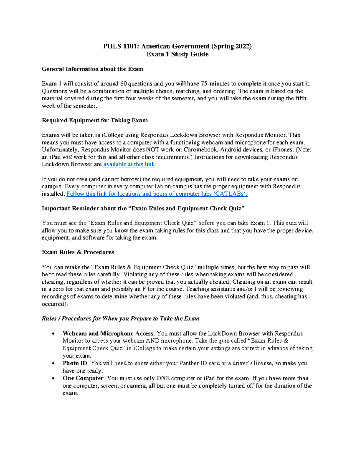 POLS 1101 Exam 1 Study Guide: Key Concepts from Chapters 1-5 - Studocu