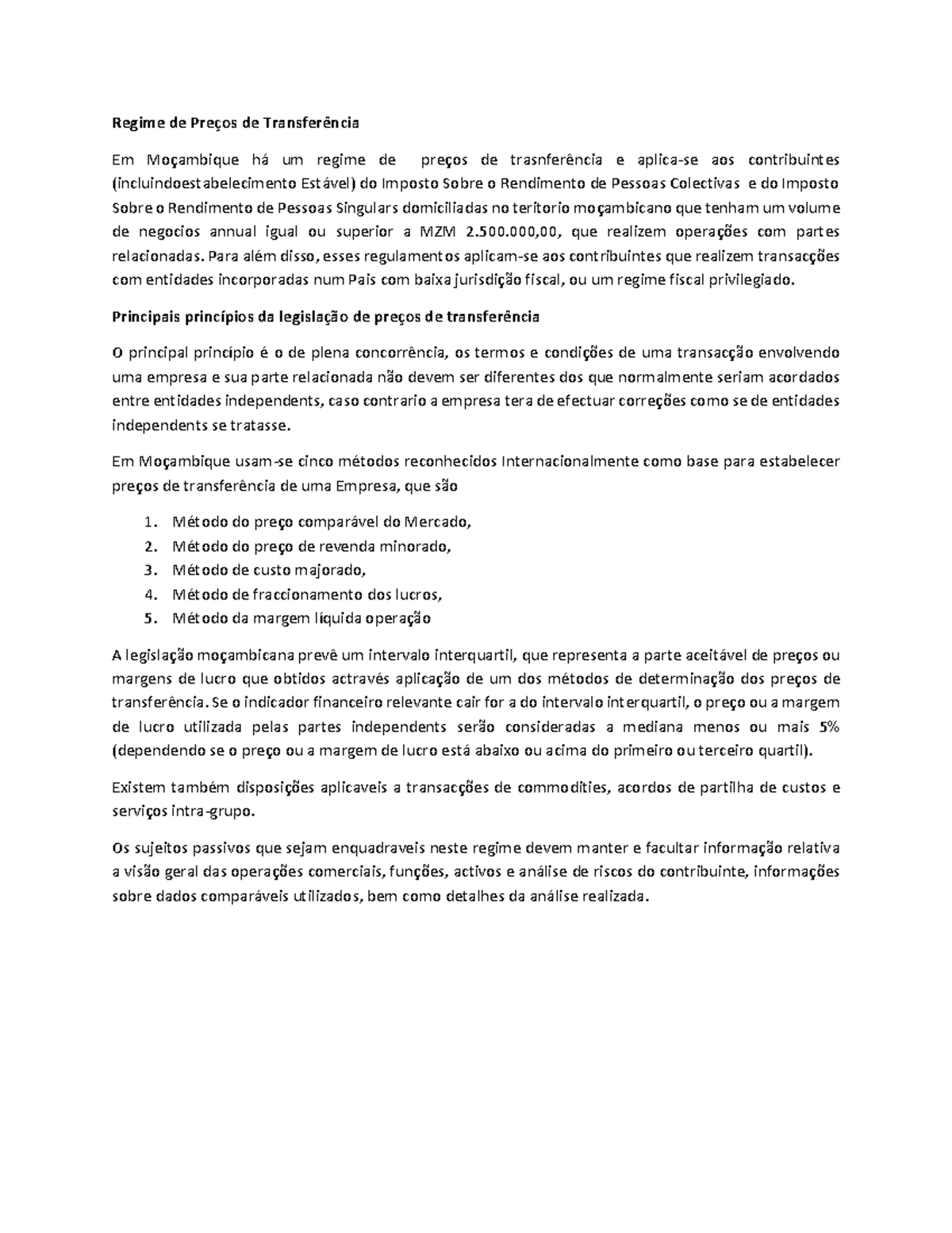 Mzzz Transfer Pricing Regime PT - Regime de Preços de Transferência Em ...