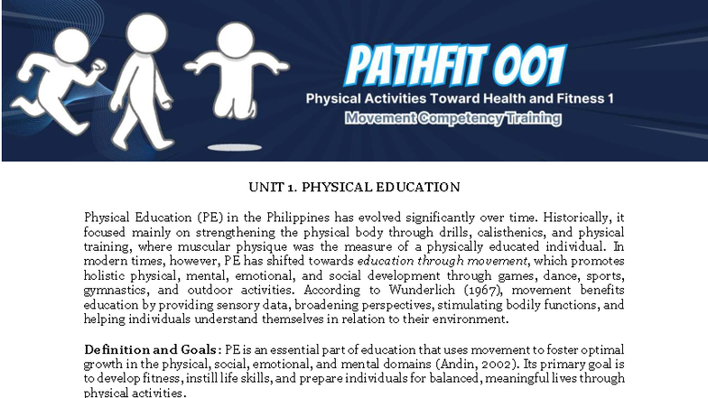 UNIT 1: Evolution and Goals of Physical Education in the Philippines ...
