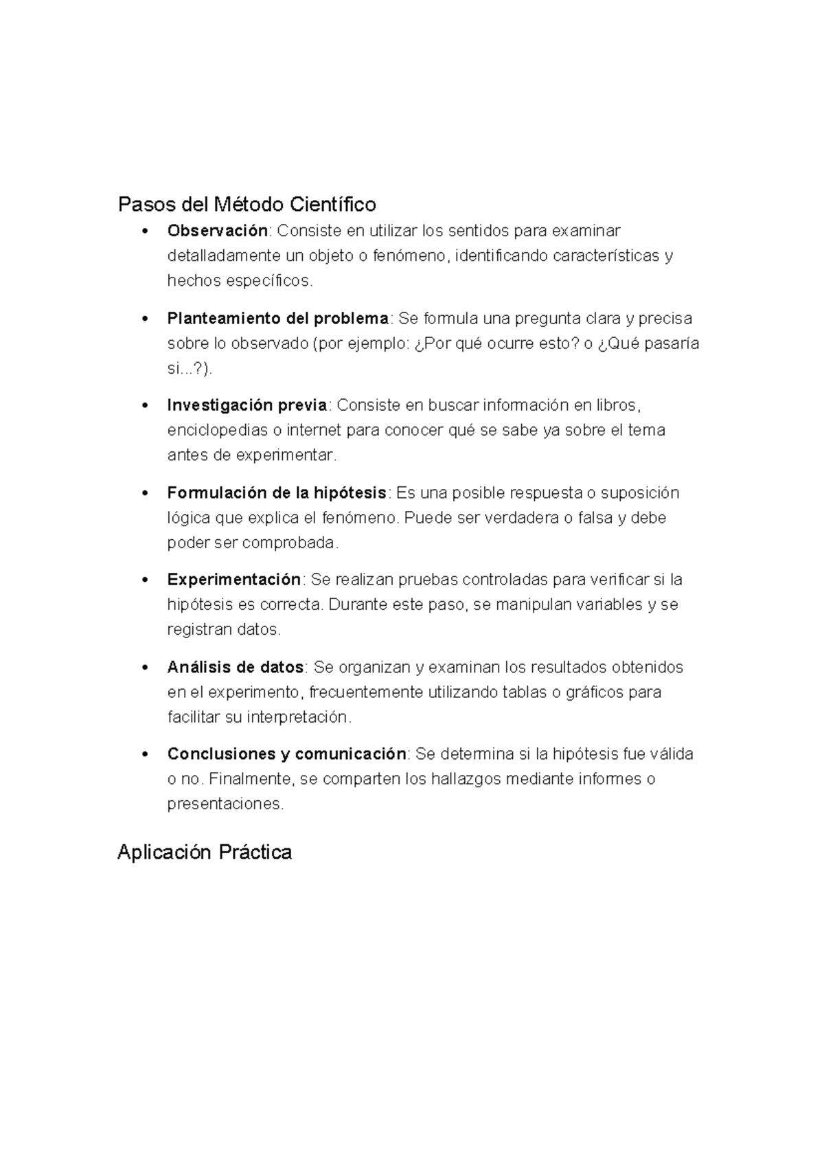 Pasos del Método Científico: Guía Completa para Estudiantes - Studocu