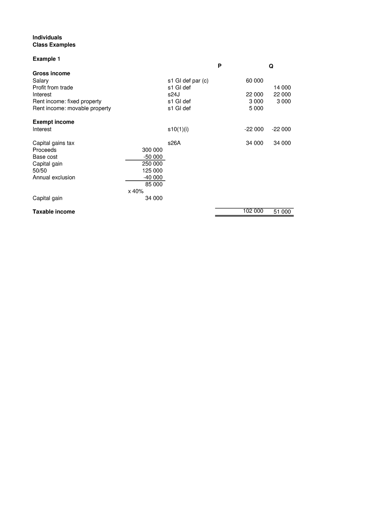 Class Examples Indv Memo: Income Tax Calculations & Exemptions - Studocu