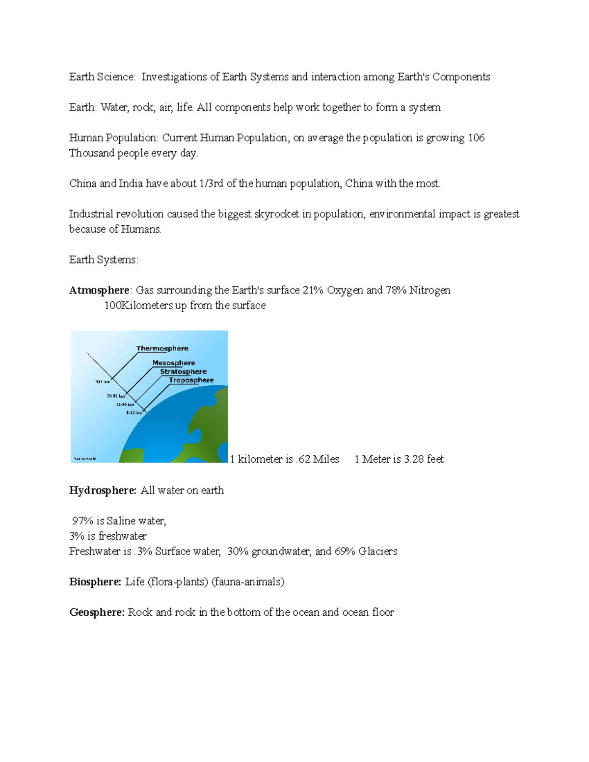 Earth System Science (ESS 101): Comprehensive Study Notes - Studocu