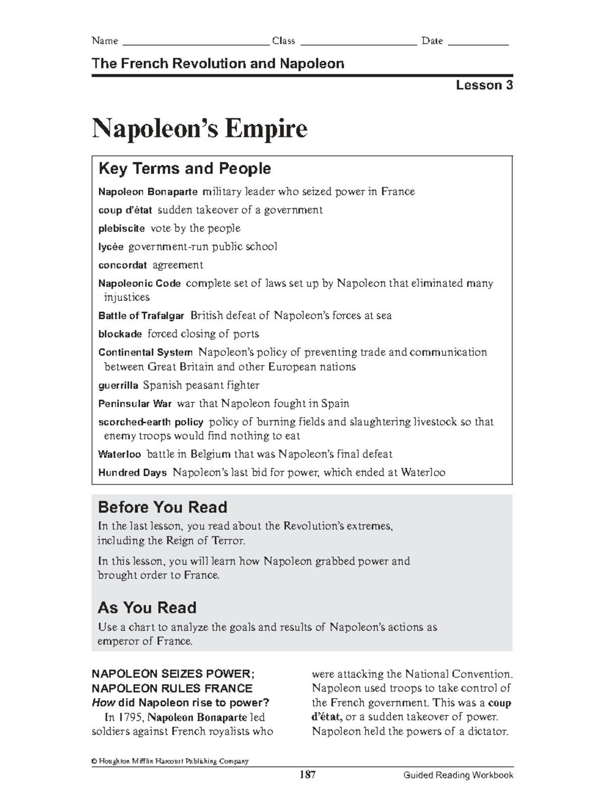 HIST 101: The French Revolution & Napoleon - Lesson 3 Key Terms - Studocu