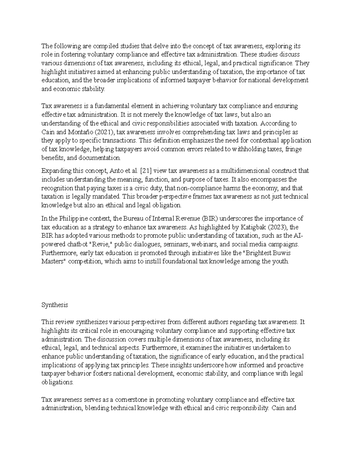 Tax Awareness: Exploring Its Role in Voluntary Compliance and ...