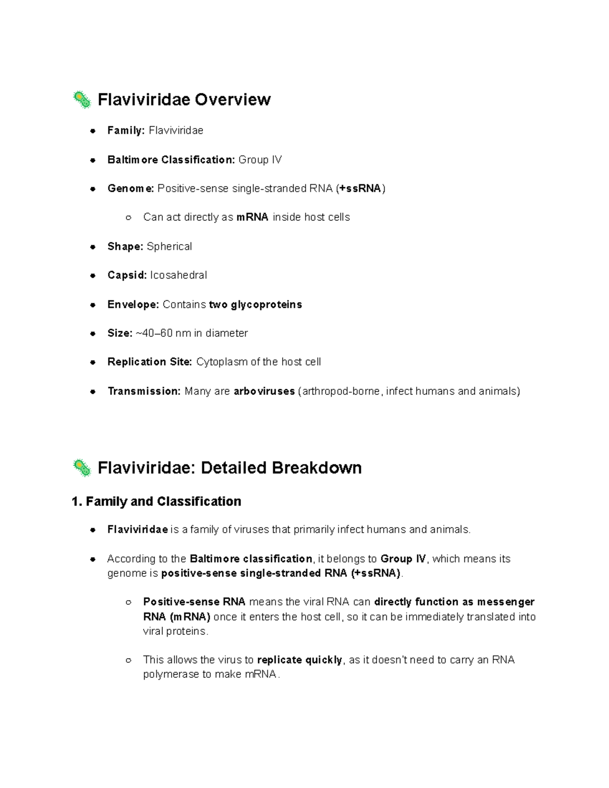 Flaviviridae Overview: Structure, Replication, and Transmission - Studocu