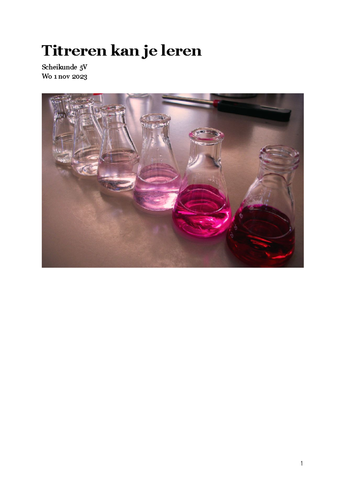 Scheikunde 5V: Titratie Methode en Resultaten Analyse - Studeersnel