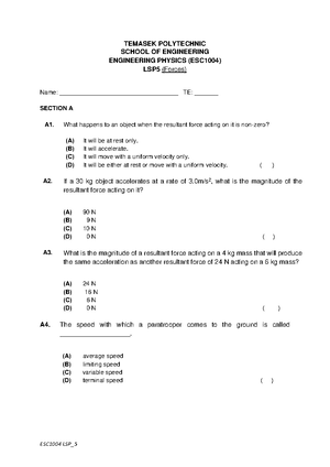 Tutorial 2 (Questions) - Diploma in Aerospace Engineering Basic ...