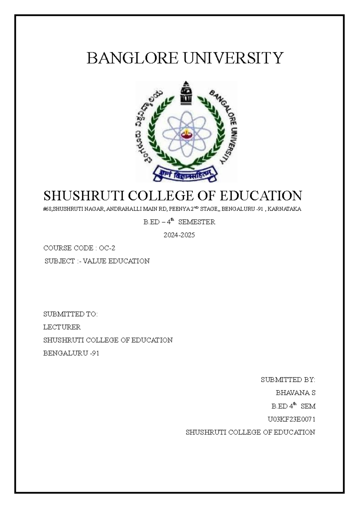 OC-2 - ter fuc gui ojh - Mechanical Engineering - BANGLORE UNIVERSITY ...